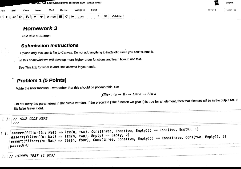 Solve this, this is scala in jupyter notebook. | Chegg.com
