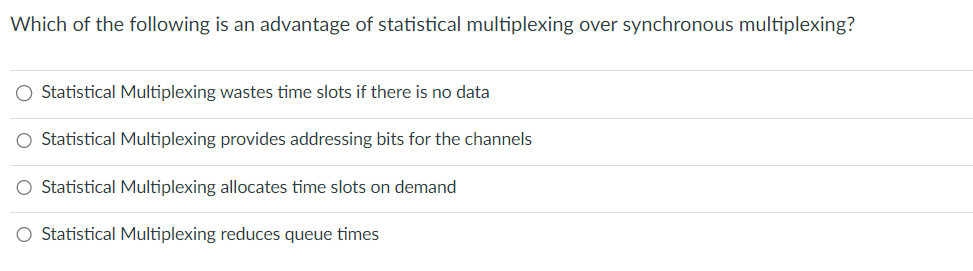 Solved Which of the following is an advantage of statistical | Chegg.com