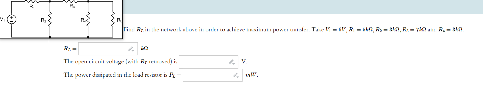 Solved Find RL in the network above in order to achieve | Chegg.com