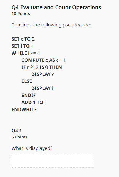 Solved Q4 Evaluate and Count Operations 10 Points Consider | Chegg.com