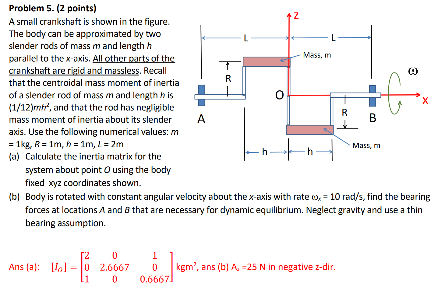 Problem 5. (2 points) A small crankshaft is shown in | Chegg.com