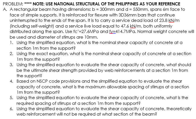 Solved PROBLEM: **** NOTE: USE NATIONAL STRUCTURAL OF THE | Chegg.com