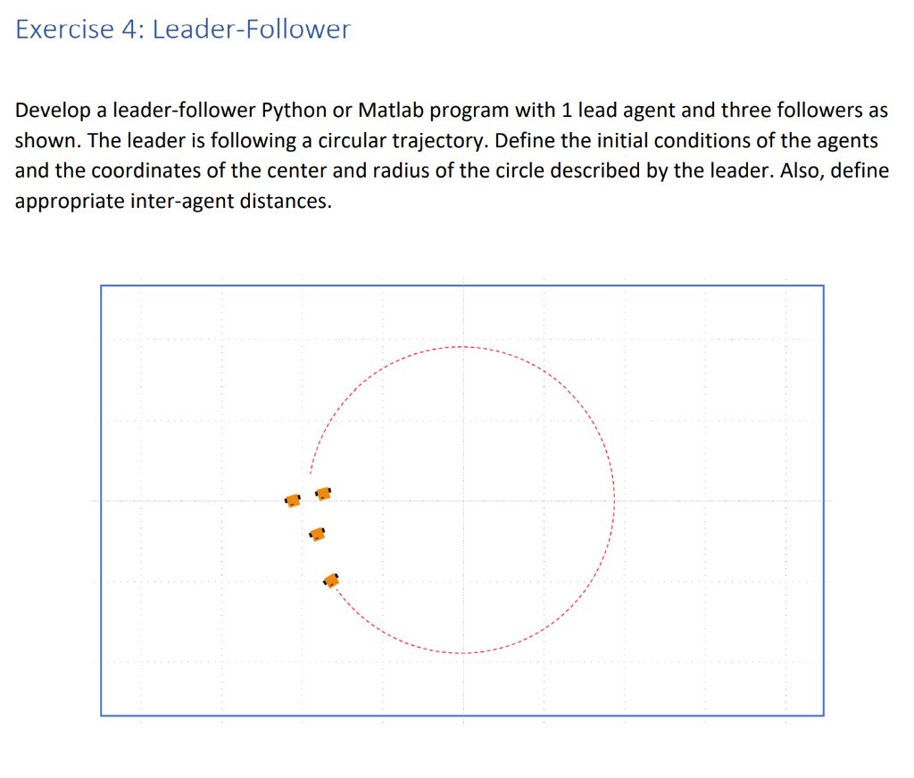 Exercise 4: Leader-Follower Develop a leader-follower | Chegg.com