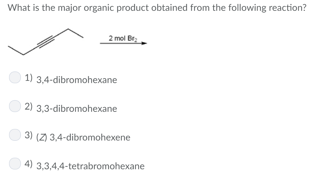 Solved What is the major organic product obtained from the | Chegg.com