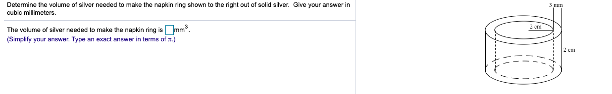 Solved Determine the volume of silver needed to make the | Chegg.com