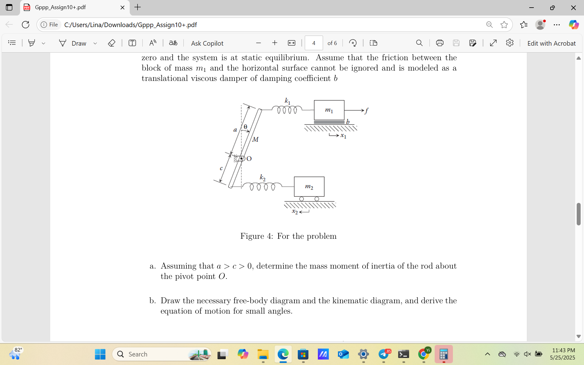 zero and the system is at static equilibrium. Assume | Chegg.com
