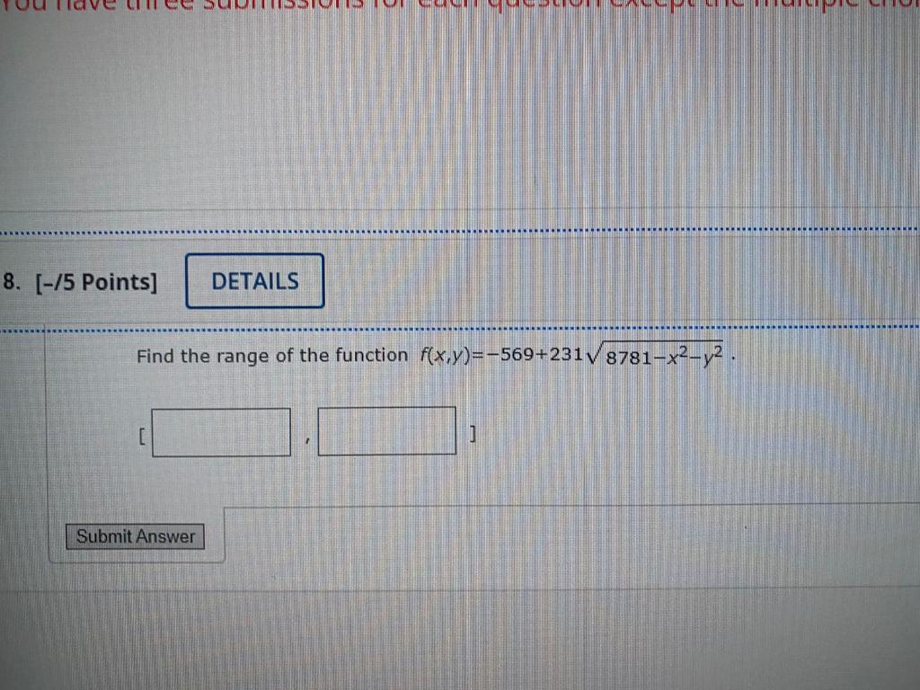 Solved Find the range of the function | Chegg.com