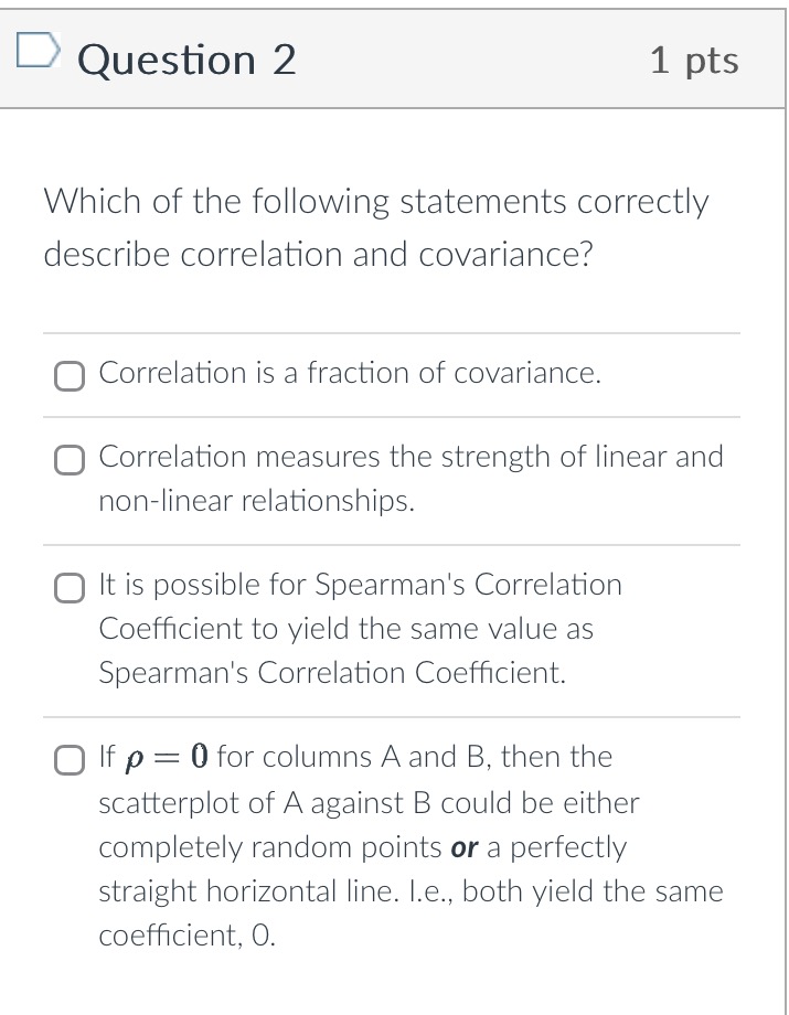 Solved Question 2 1pts Which of the following statements | Chegg.com