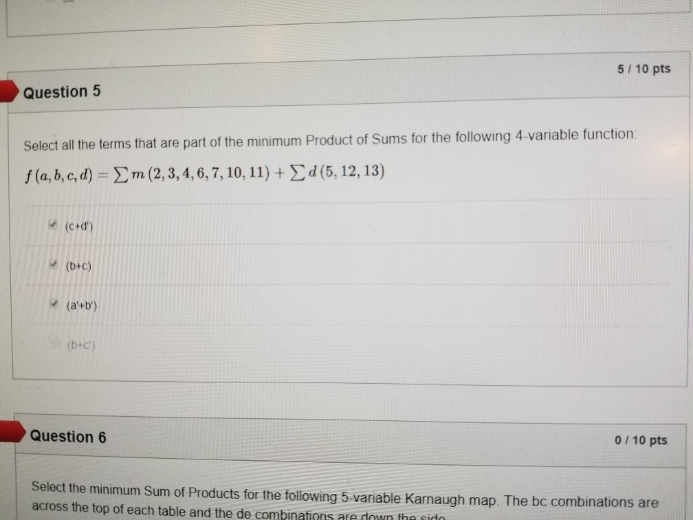 Solved 5/ 10 pts Question 5 Select all the terms that are | Chegg.com