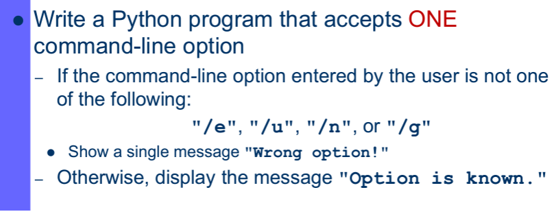 Solved Write a Python program that accepts ONE command-line | Chegg.com