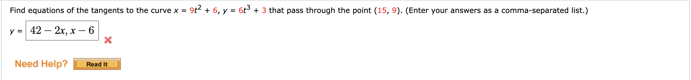 Solved Find equations of the tangents to the curve | Chegg.com