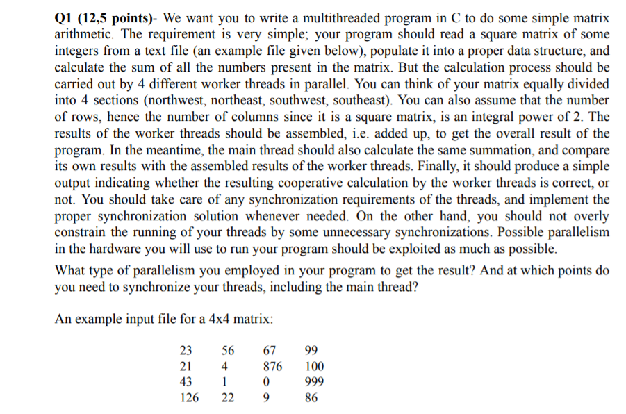 Solved Q1 (12,5 points). We want you to write a | Chegg.com