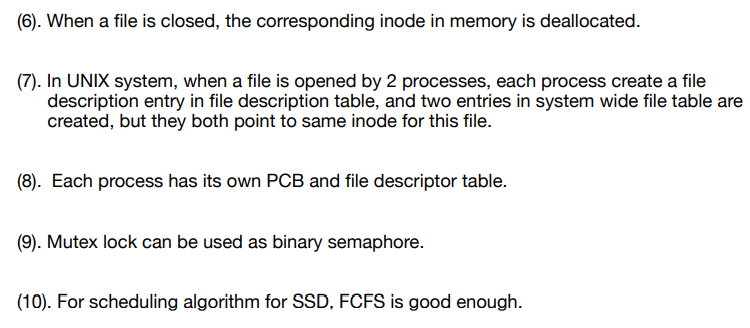 Solved (6). When a file is closed, the corresponding inode | Chegg.com
