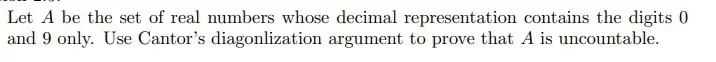Solved Let A be the set of real numbers whose decimal | Chegg.com
