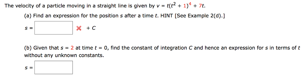 Solved The velocity of a particle moving in a straight line | Chegg.com