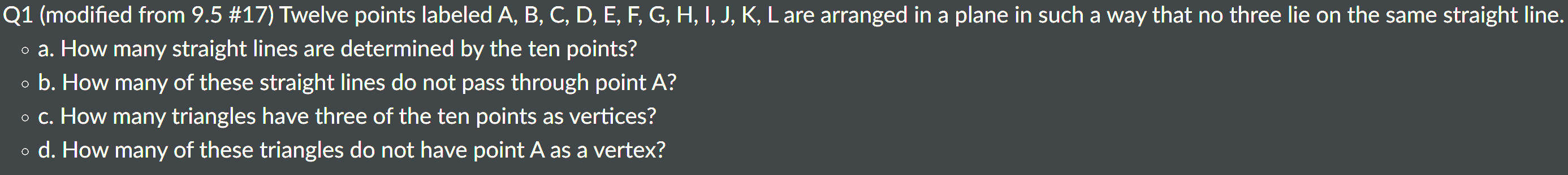 Solved Q1 (modified from 9.5 \#17) Twelve points labeled A, | Chegg.com