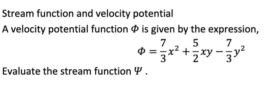 Solved Stream function and velocity potentialA velocity | Chegg.com