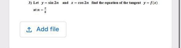 Solved 3) Let y = sin 2n and x = cos 2n find the equation of | Chegg.com