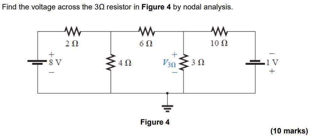 Solved Find the voltage across the 31 resistor in Figure 4 | Chegg.com