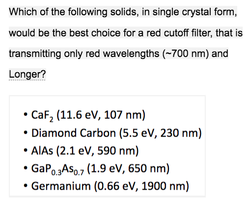 Solved Which of the following solids, in single crystal | Chegg.com