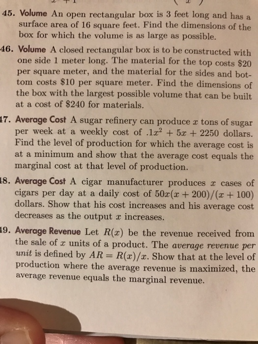 Solved Volume An open rectangular box is 3 feet long and has | Chegg.com