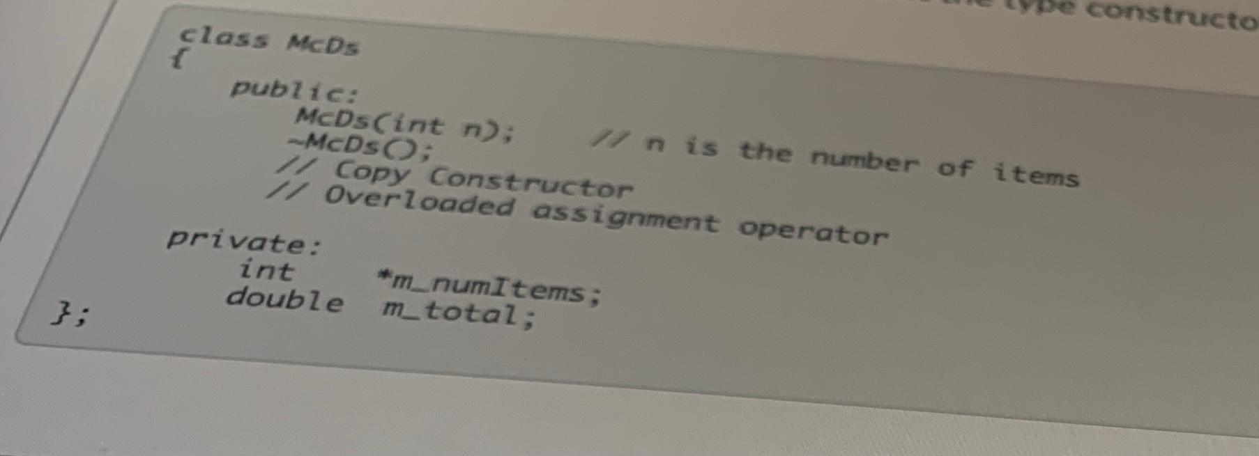 Solved C++ computer science. Given the class definition | Chegg.com