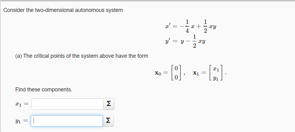 Solved Consider the two-dimensional autonomous system =- | Chegg.com