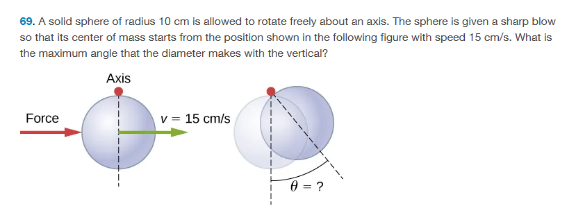 Solved 69. A solid sphere of radius 10 cm is allowed to | Chegg.com