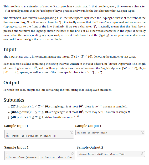 Solved This problem is an extension of another Kattis | Chegg.com