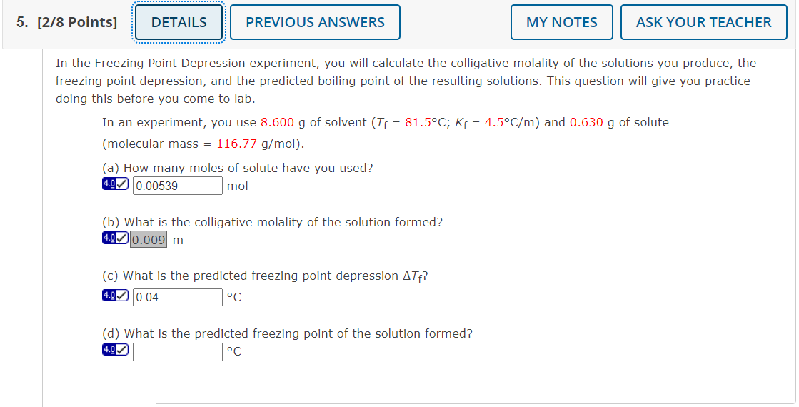 Solved In the Freezing Point Depression experiment, you will | Chegg.com
