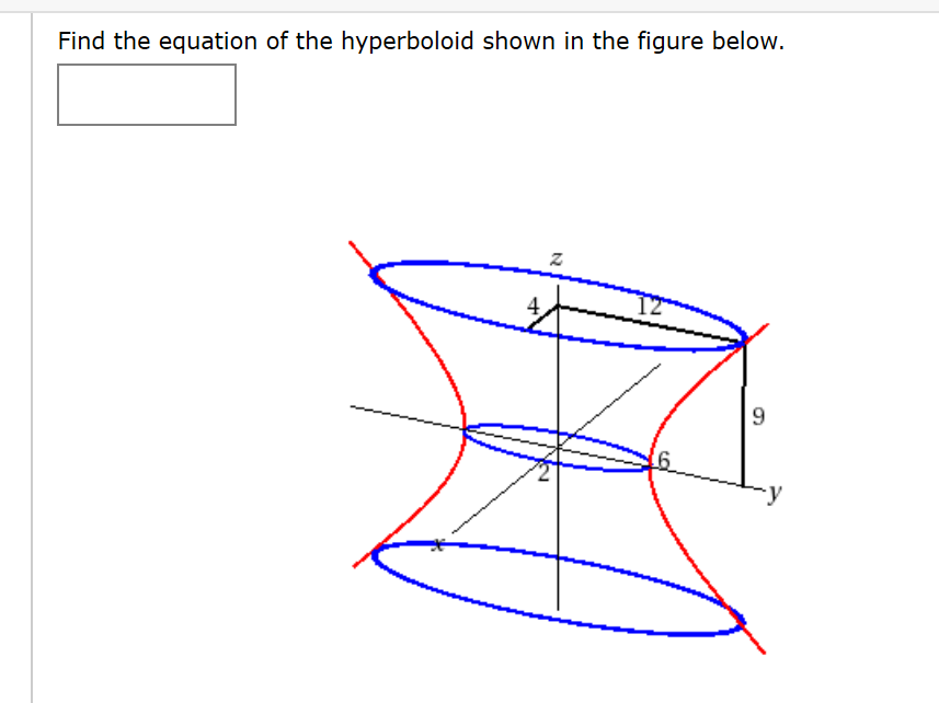 Solved Find the equation of the hyperboloid shown in the | Chegg.com
