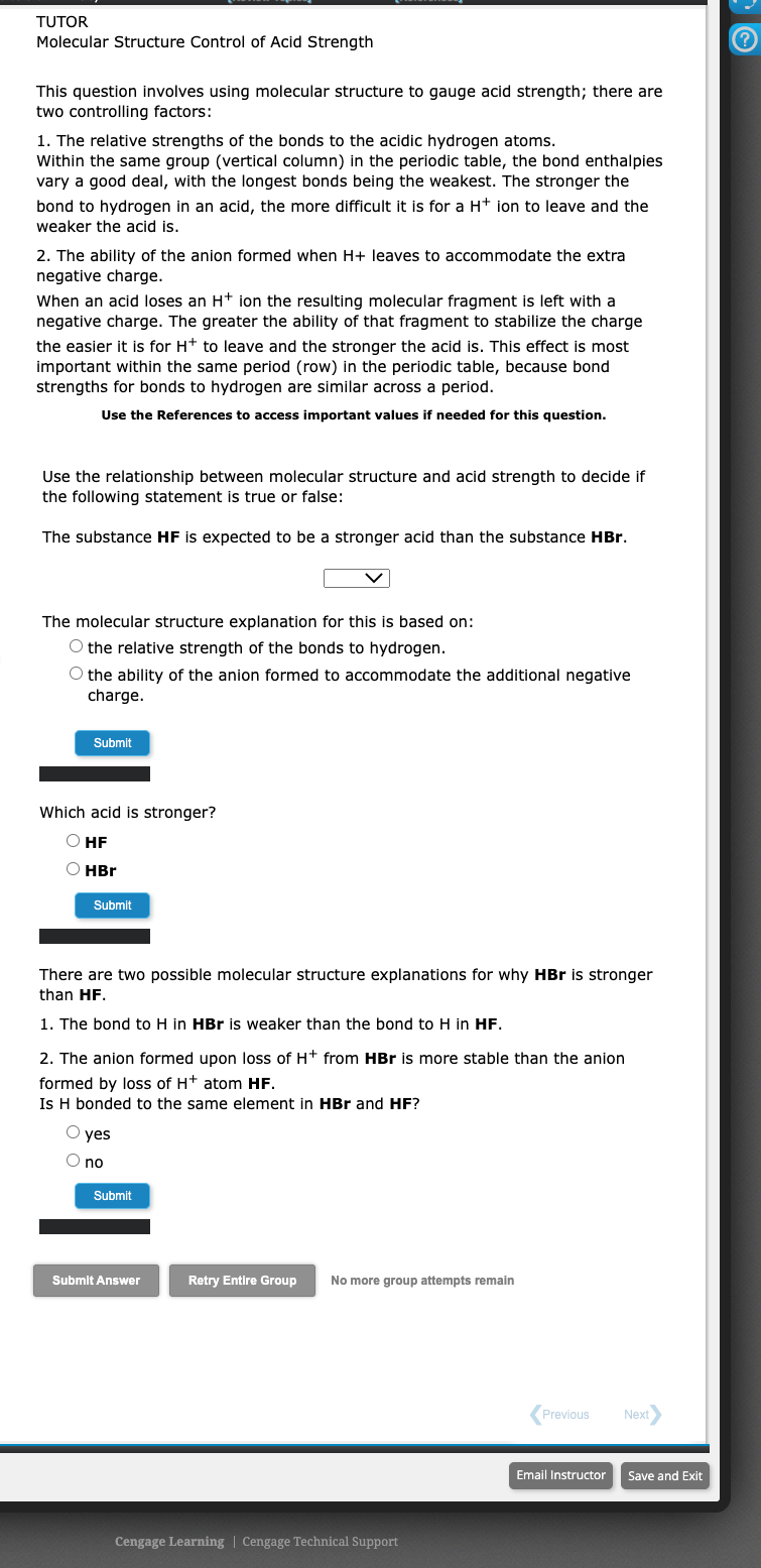 Solved TUTOR Molecular Structure Control of Acid Strength | Chegg.com