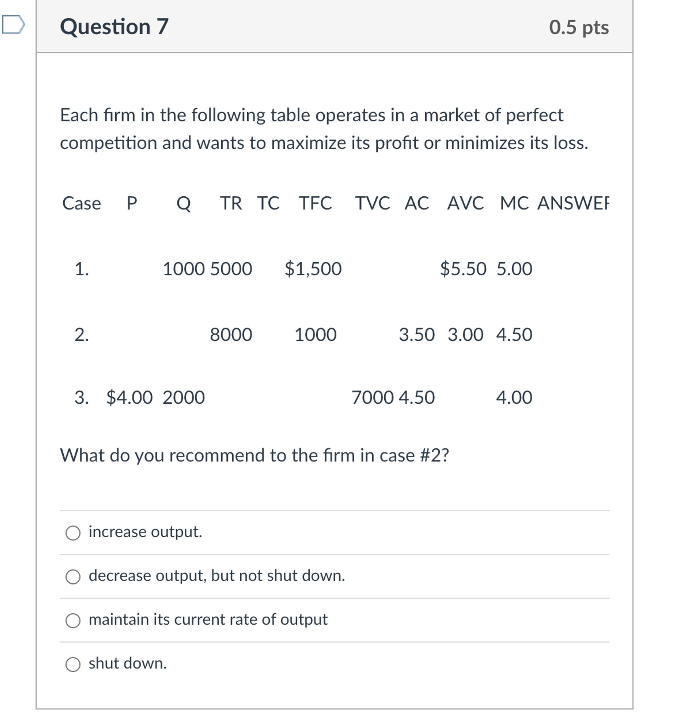 Solved What do you recommend to the firm in case #2?increase | Chegg.com