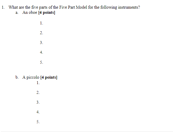 Solved What are the five parts of the Five Part Model for | Chegg.com