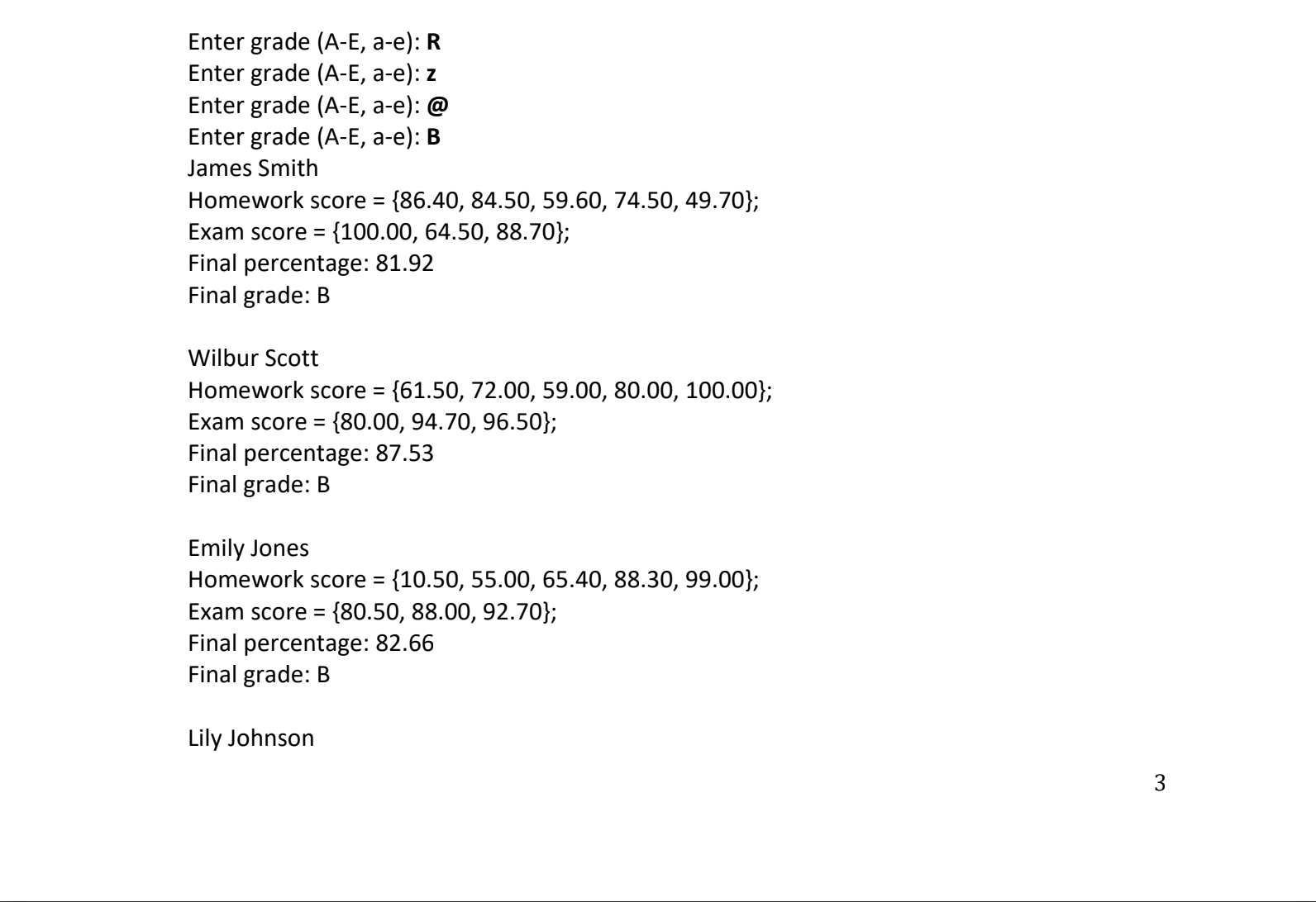 Solved Sample code execution: Bold text indicate information | Chegg.com