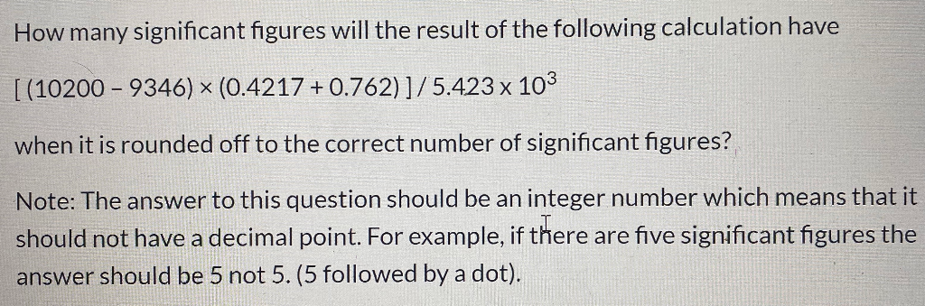 Solved How many significant figures will the result of the | Chegg.com
