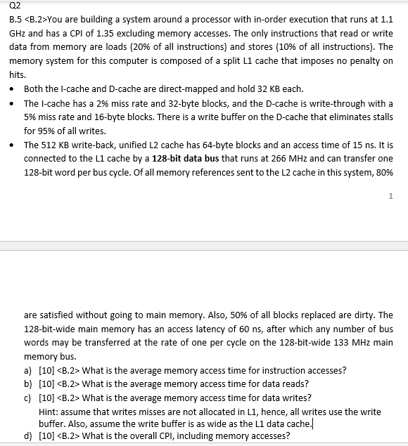 Solved Q2B. 5 ﻿You are building a system around a | Chegg.com