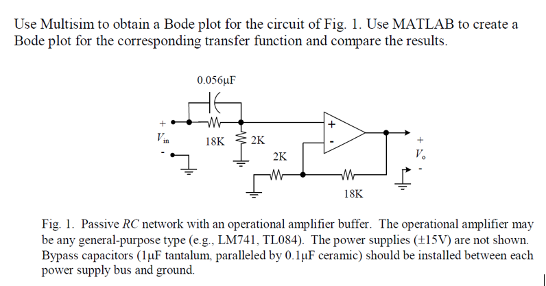 Solved Use Multisim to obtain a Bode plot for the circuit of | Chegg.com