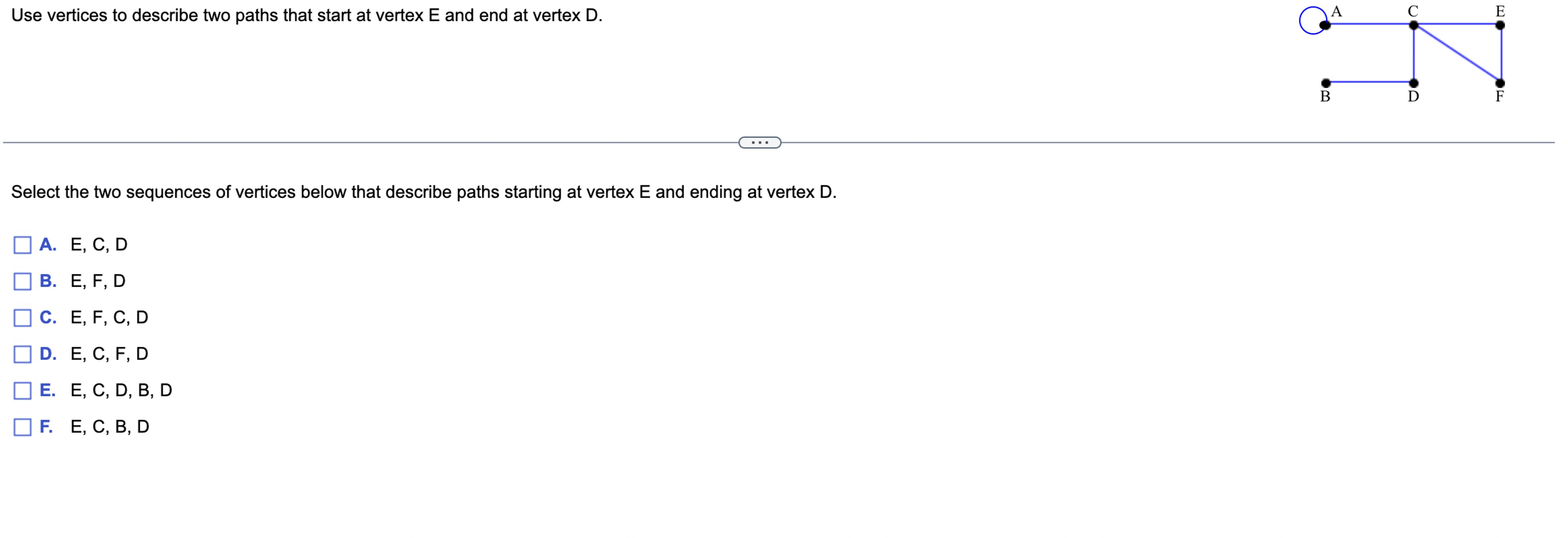 Solved Use Vertices To Describe Two Paths That Start At 9081