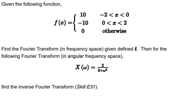 Solved Given the following function, f(x)=⎩⎨⎧10−100−2 | Chegg.com