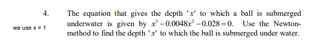 Solved 4. The equation that gives the depth 'x' to which a | Chegg.com