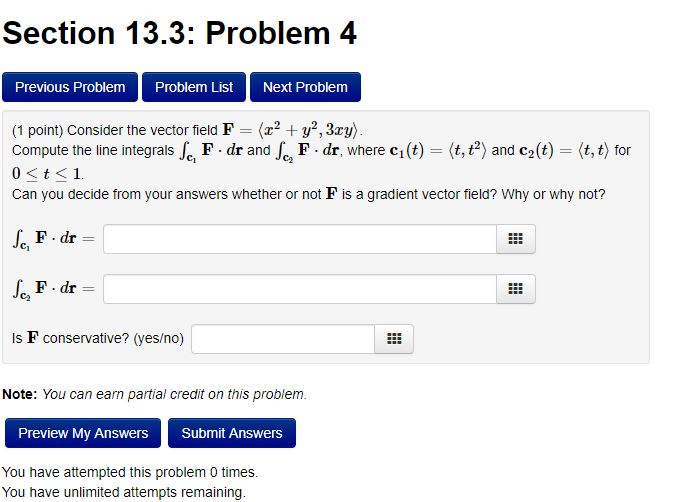 Solved Section 13.3: Problem 4 Previous Problem Problem List | Chegg.com