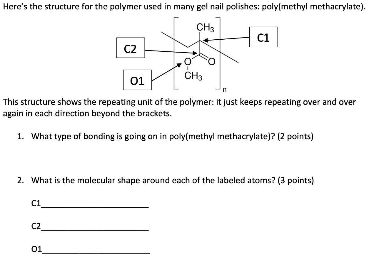 Solved This structure shows the repeating unit of the | Chegg.com