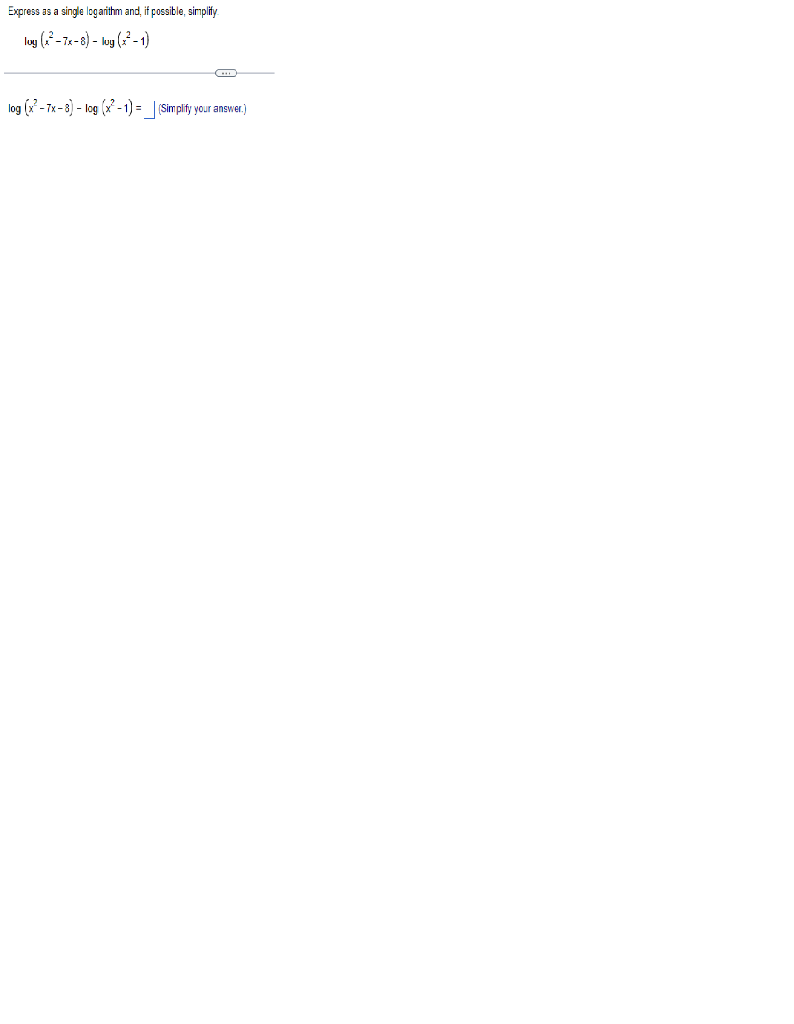 Solved Express As A Single Log Anithm And If Possible 7390