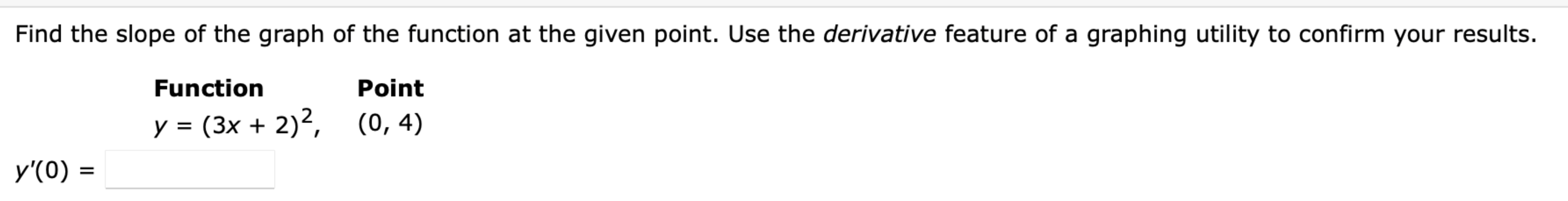 Solved Find the slope of the graph of the function at the | Chegg.com