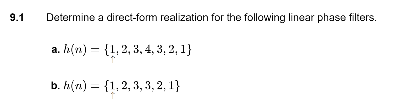Solved 9 1 Determine A Direct Form Realization For The