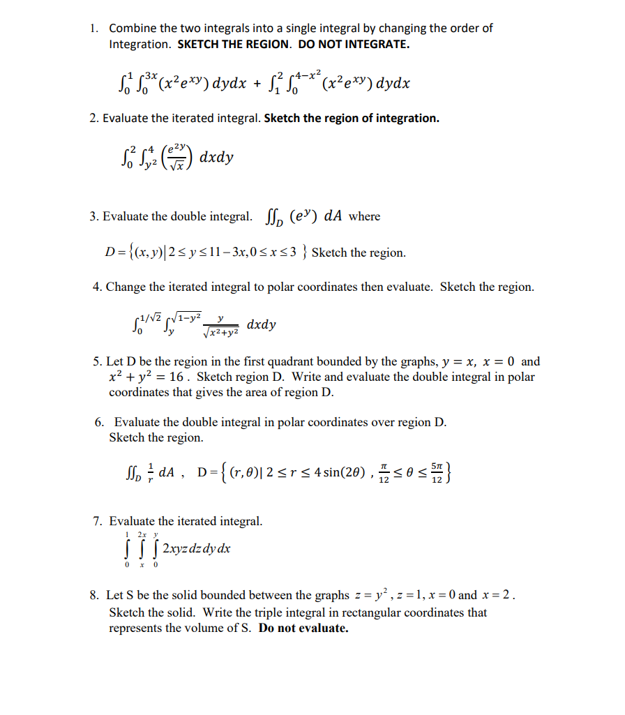 Solved Need help with all of these calc 3 ﻿Qs please: I | Chegg.com