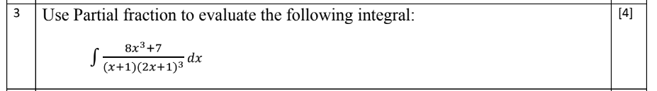 Solved 3 ﻿Use Partial fraction to evaluate the following | Chegg.com
