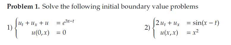 Solved Problem 1. Solve the following initial boundary value | Chegg.com