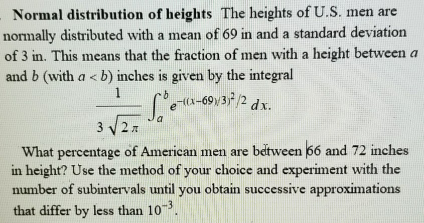 Solved Normal distribution of heights The heights of U.S. | Chegg.com